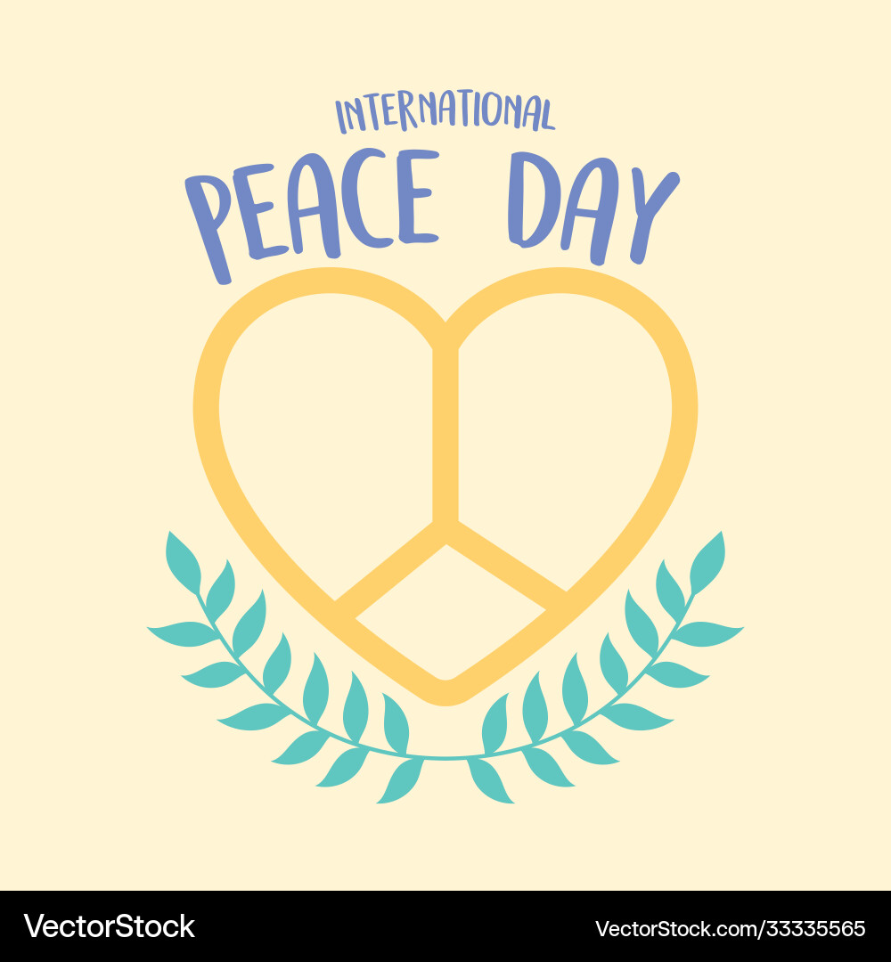 International peace day emblem shape heart Vector Image