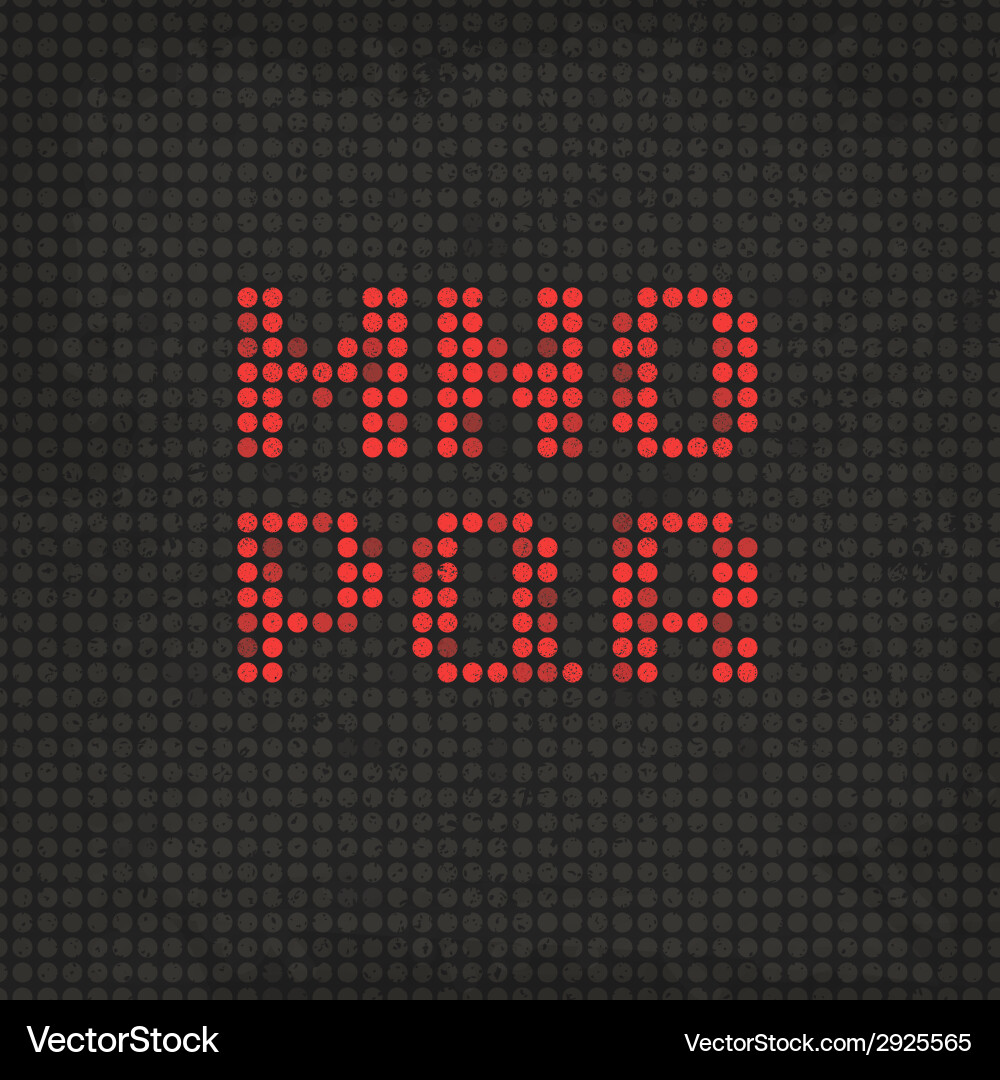 Led display scoreboard dot grunge font from m to r