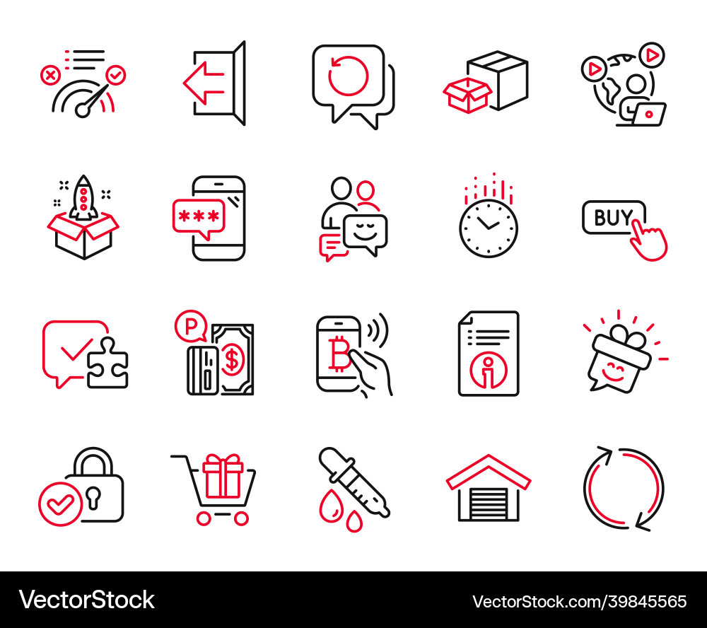 Set of technology icons related Royalty Free Vector Image