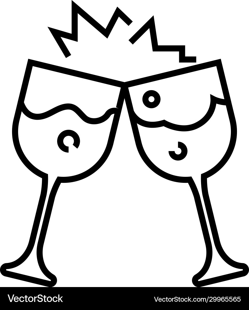 Toast line icon concept sign outline Royalty Free Vector