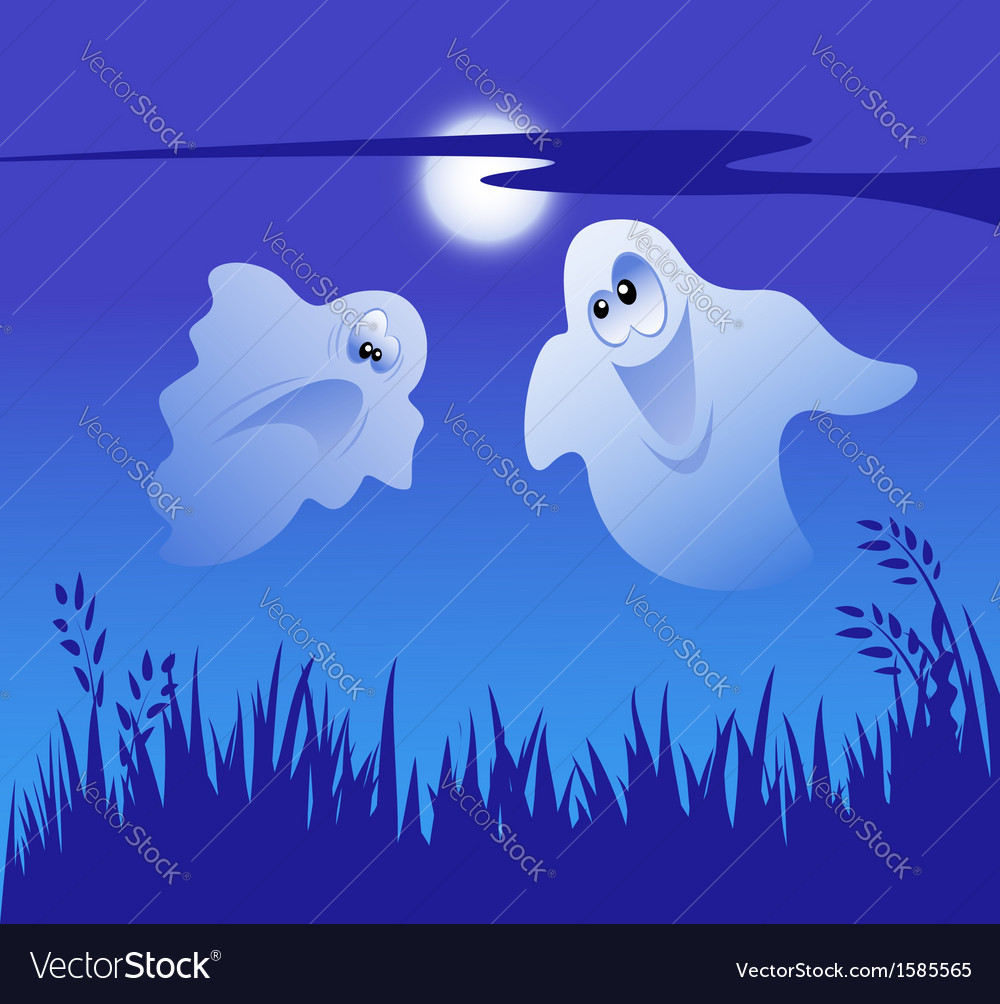 Two ghosts Royalty Free Vector Image - VectorStock