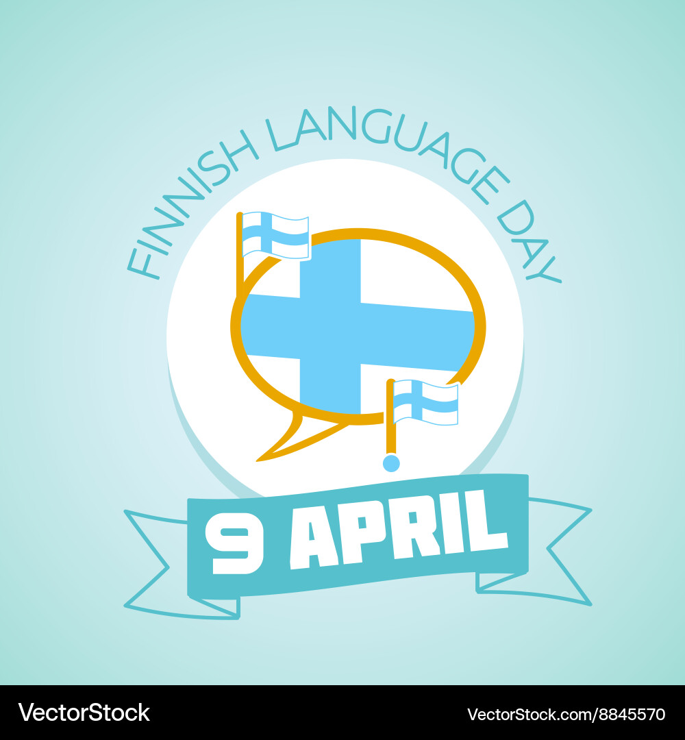 9 april finnish language day Royalty Free Vector Image