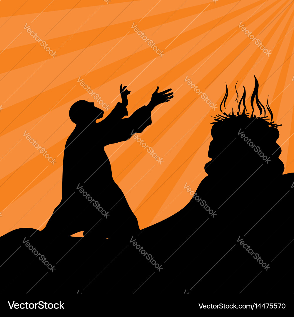 Abraham brings the sacrifice Royalty Free Vector Image
