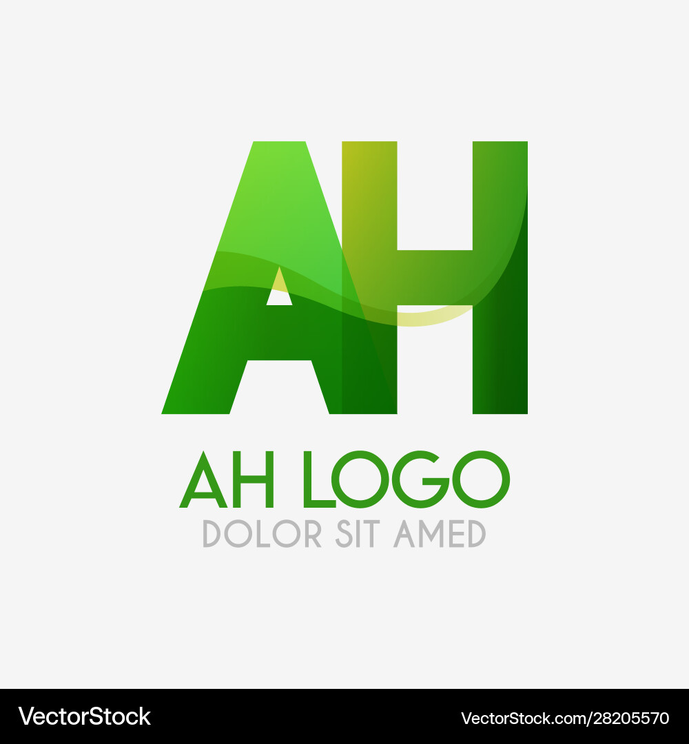 Ah logo with striking colors and gradations Vector Image