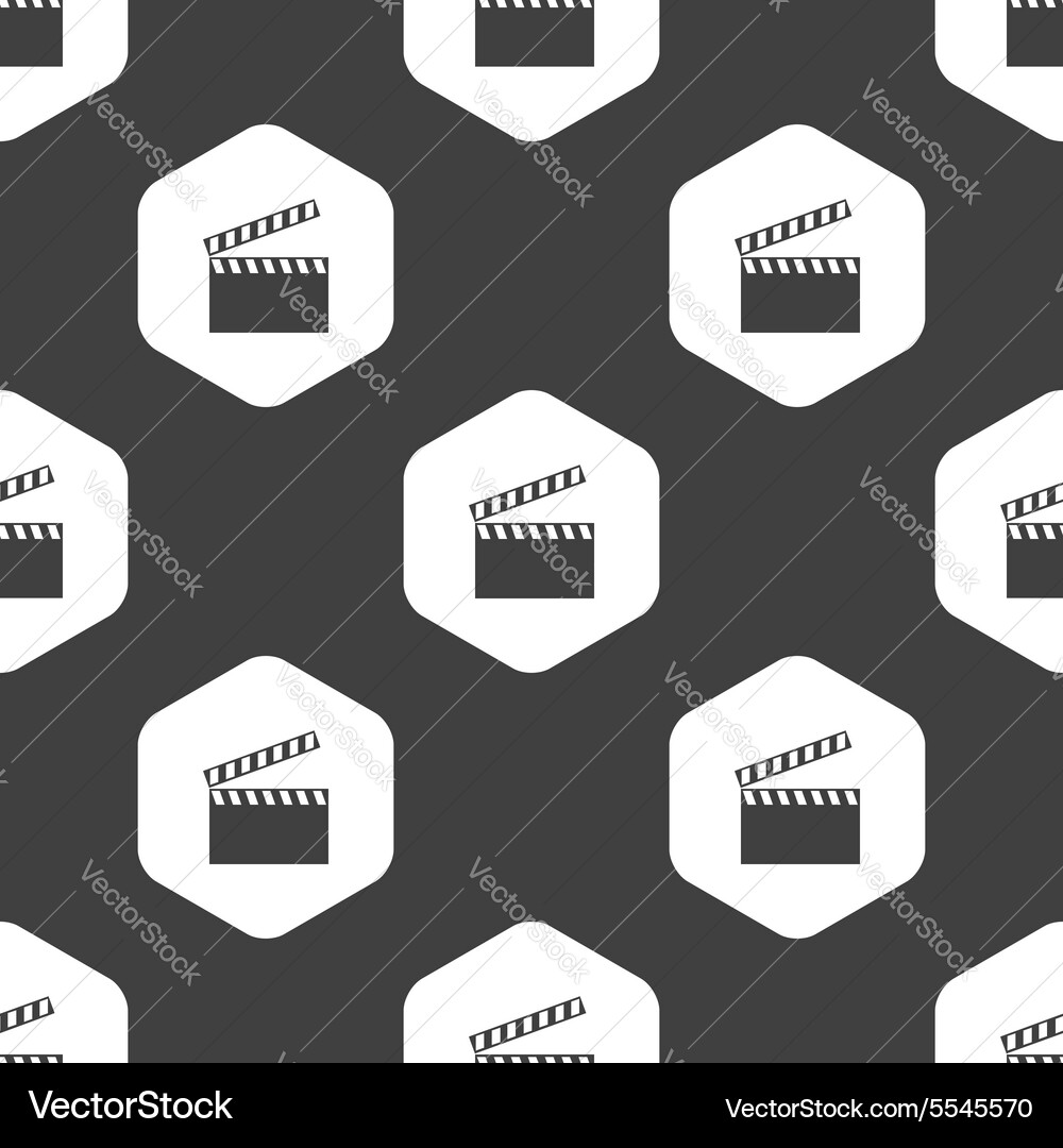 Black hexagon clapperboard pattern Royalty Free Vector Image