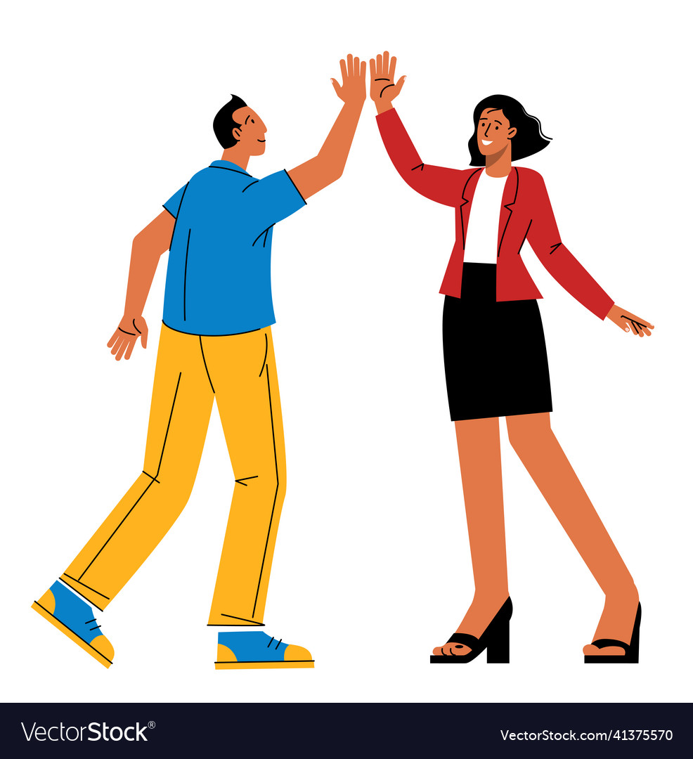 High-five concept Royalty Free Vector Image - VectorStock