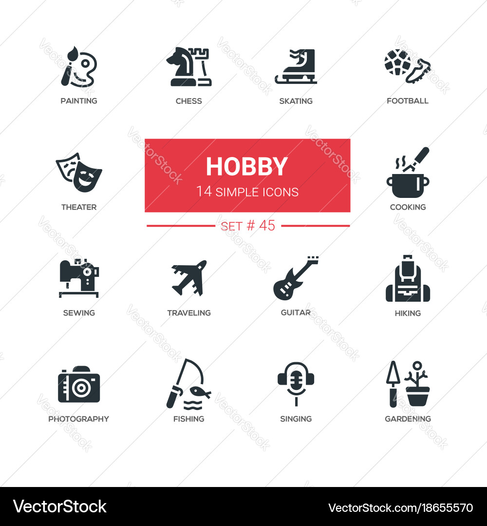 Hob- line design icons set Royalty Free Vector Image