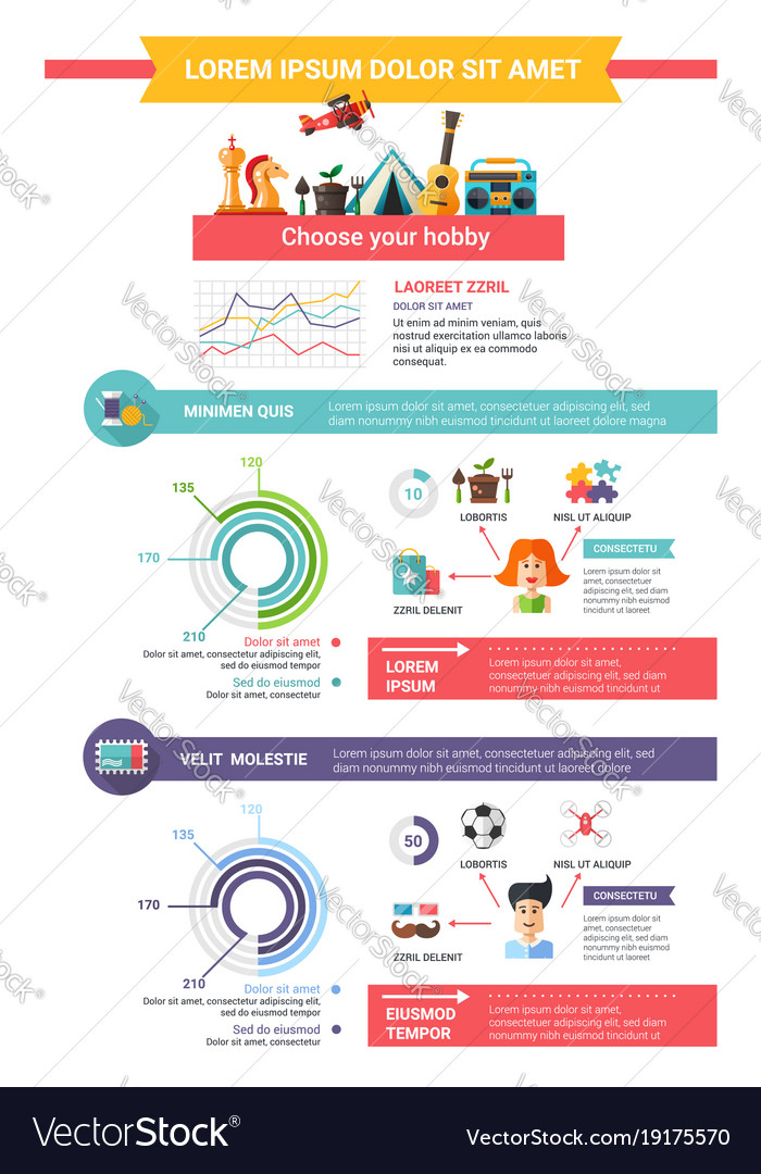 Hobby - modern flat design style template Vector Image