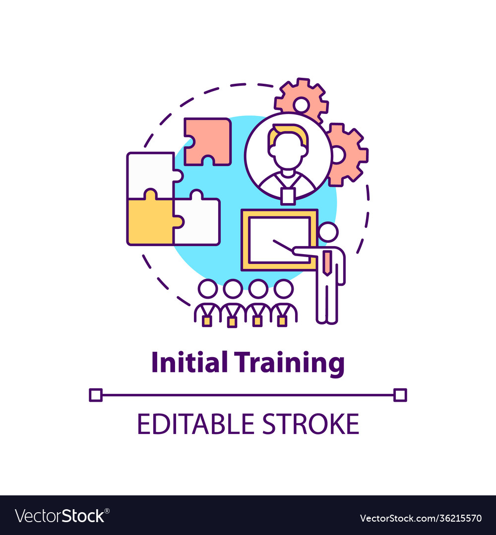 Initial training concept icon Royalty Free Vector Image