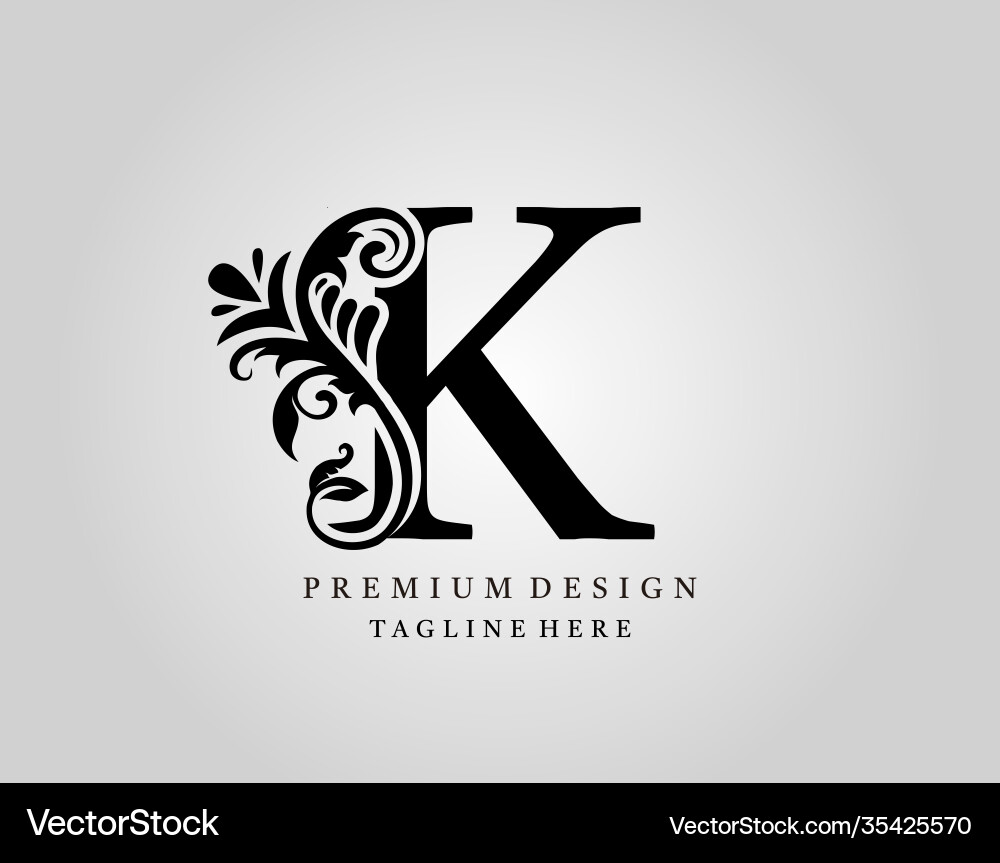 Monogram K Monogram Letter K. Split Monogram Letter K SVG, DXF, PNG By