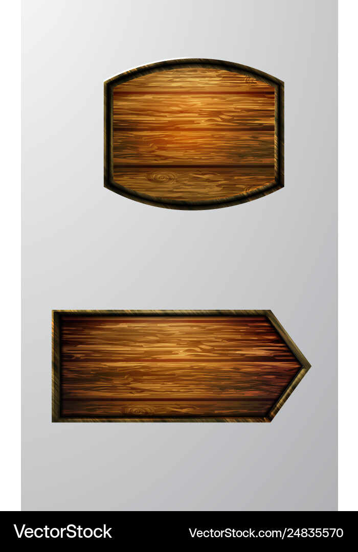 Realistic wooden signboard Royalty Free Vector Image