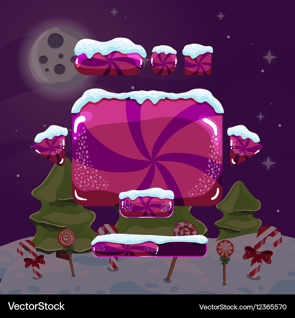 Sweet winter user interface game Royalty Free Vector Image