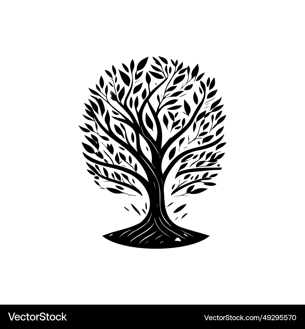 Tree Icon Hand zeichnen schwarz Farbe Erd-Tag-Logo