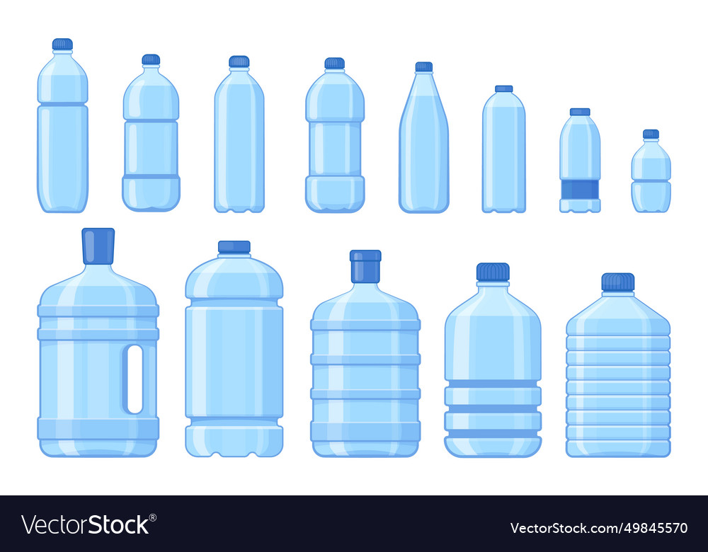 Water plastic bottles cartoon empty Royalty Free Vector