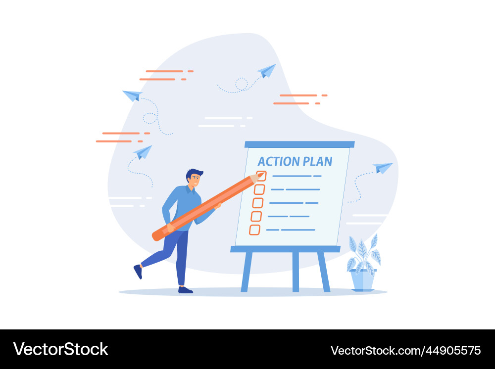 Action plan step by step checklist to progress Vector Image