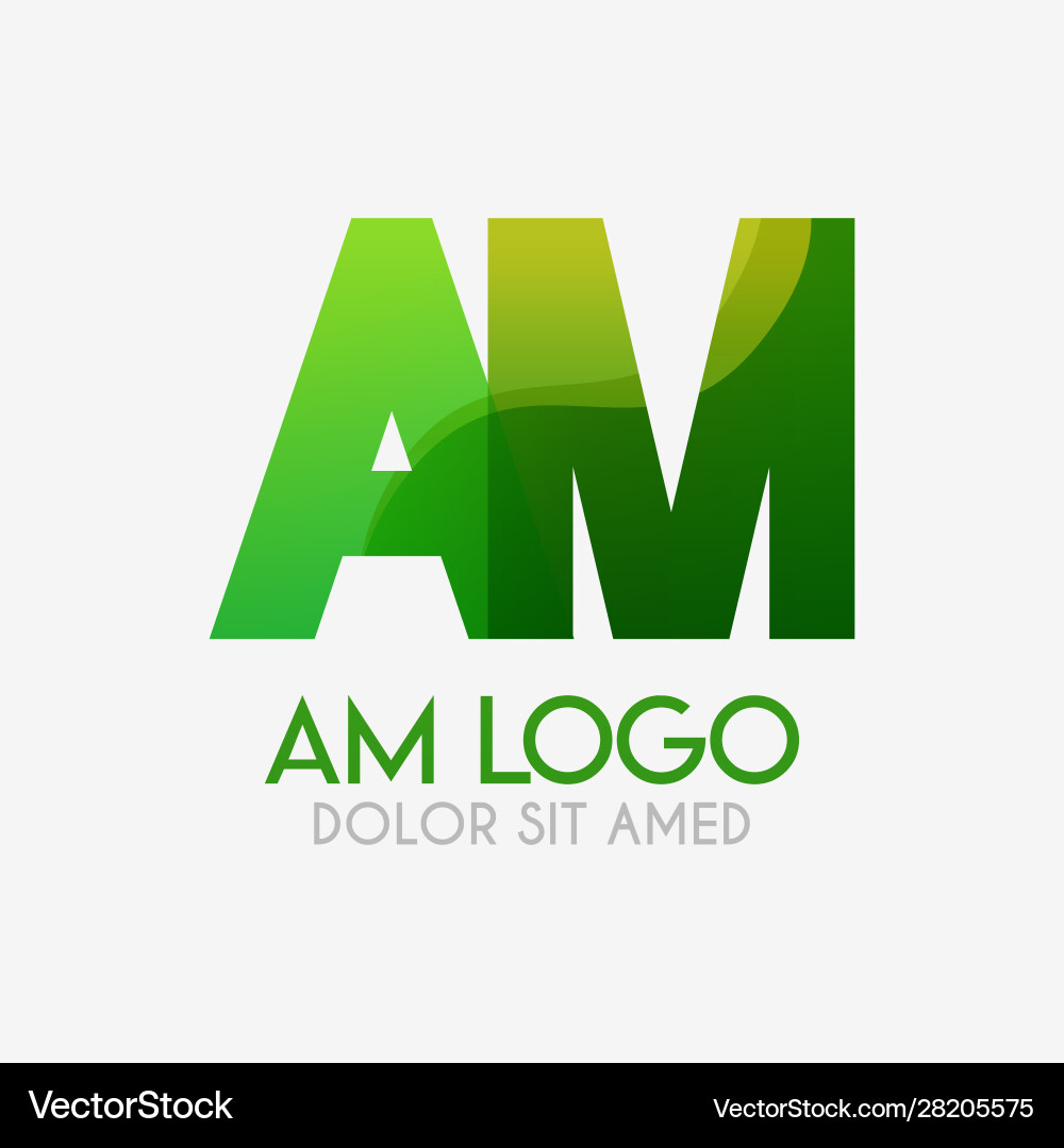 Am logo with striking colors and gradations Vector Image