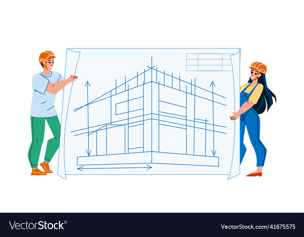 Architectural project develop engineers Royalty Free Vector