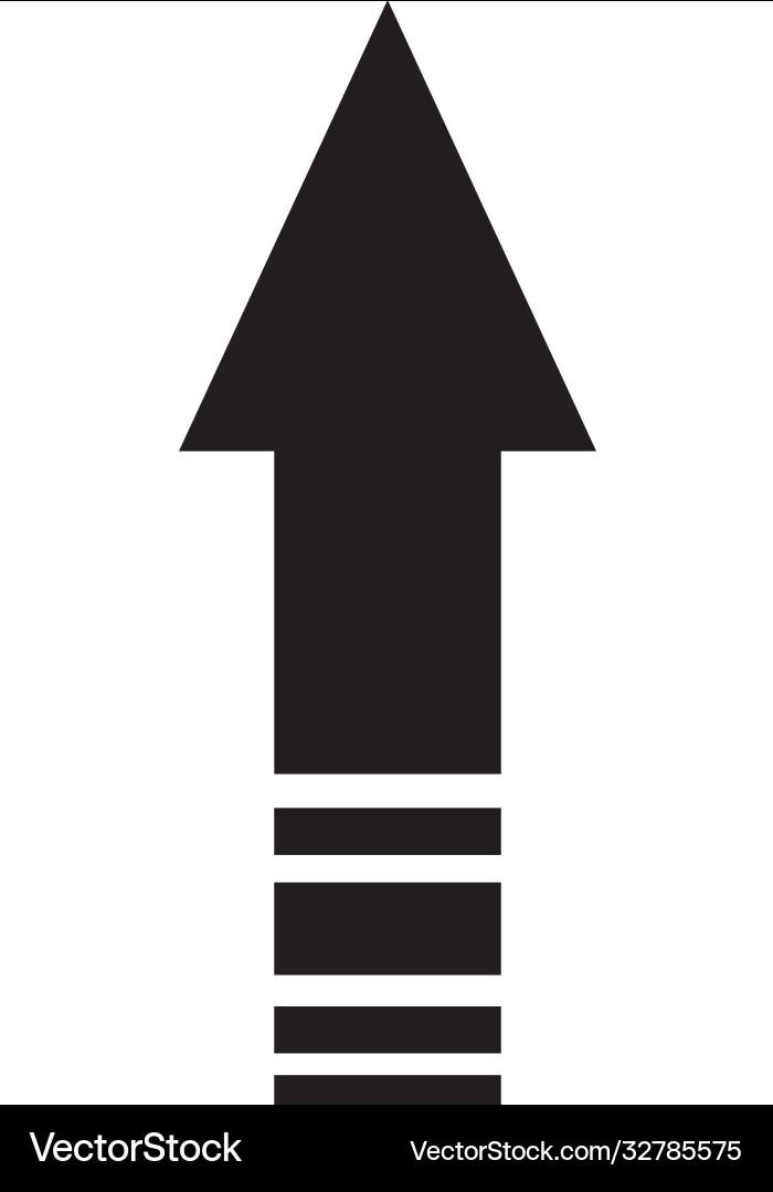 Arrow with up orientation silhouette style Vector Image