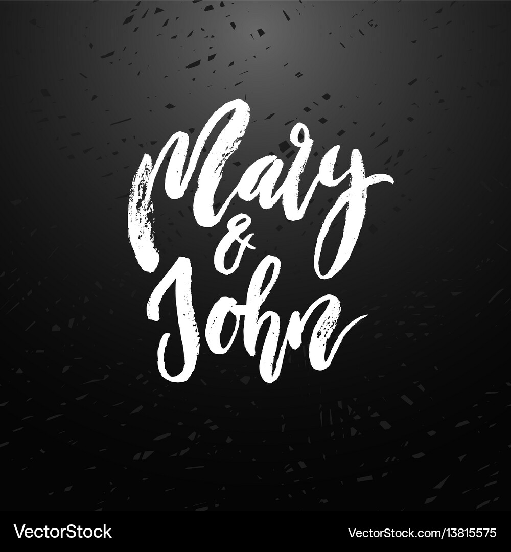 Mary and john modern brush calligraphy Royalty Free Vector