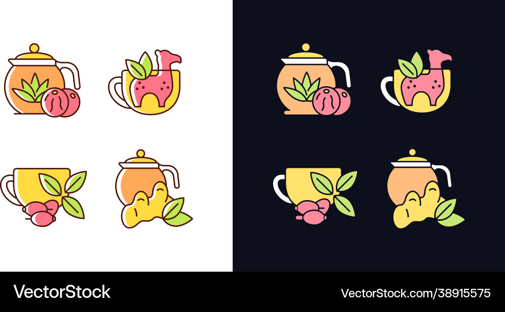 Medicinal tea light and dark theme rgb color Vector Image