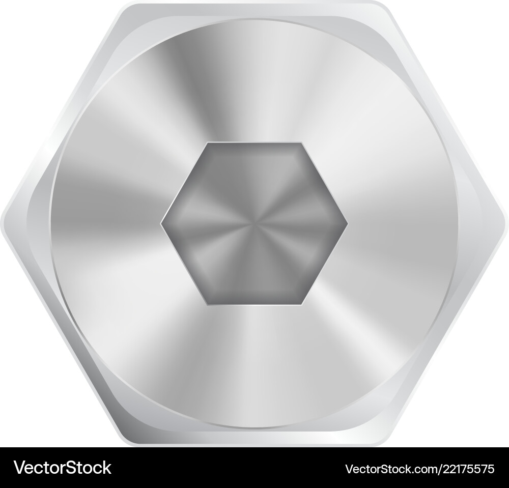 Metal Bolt Drive Head - 3D Render Royalty Free Vector Image
