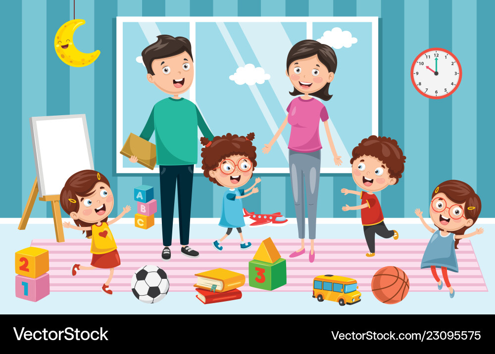 Of preschool children Royalty Free Vector Image