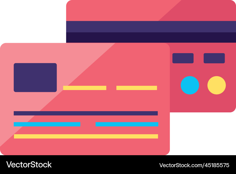 Red credit cards bank Royalty Free Vector Image