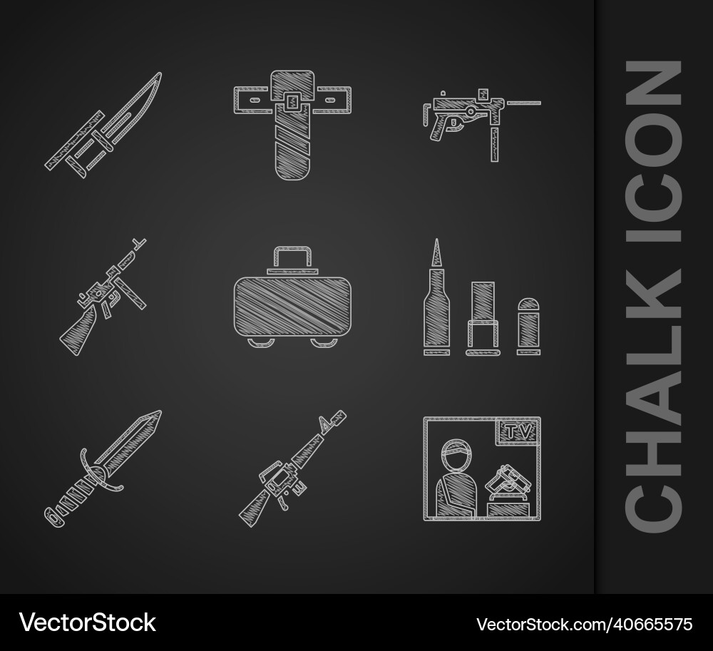 Set weapon case m16a1 rifle advertising weapon Vector Image