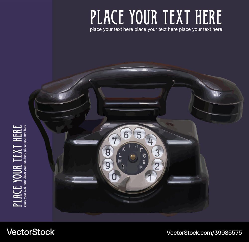 Vintage rotary phone old fashioned Royalty Free Vector Image