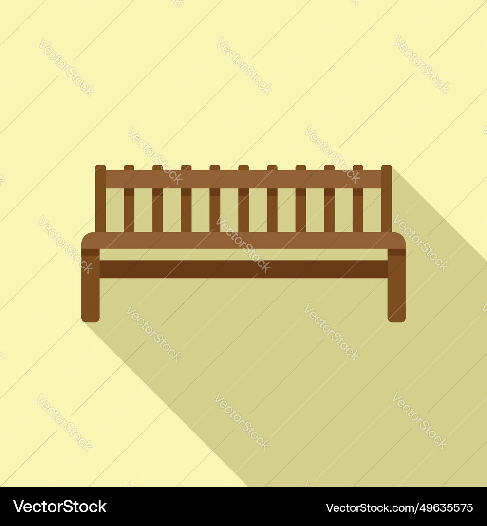 Wooden garden bench icon flat park Royalty Free Vector Image