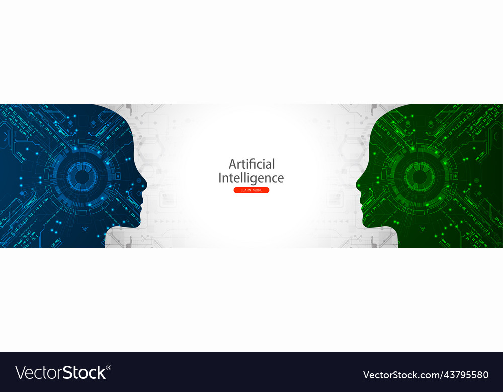 Artificial intelligence technical background Vector Image