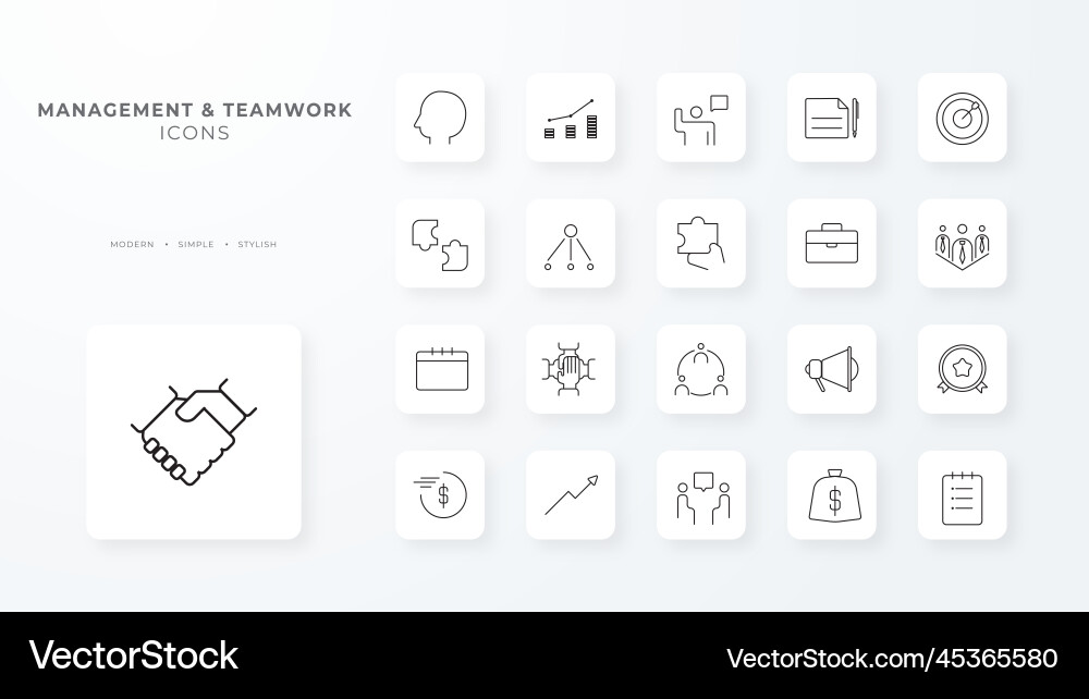 Business teamwork and management icon with black Vector Image