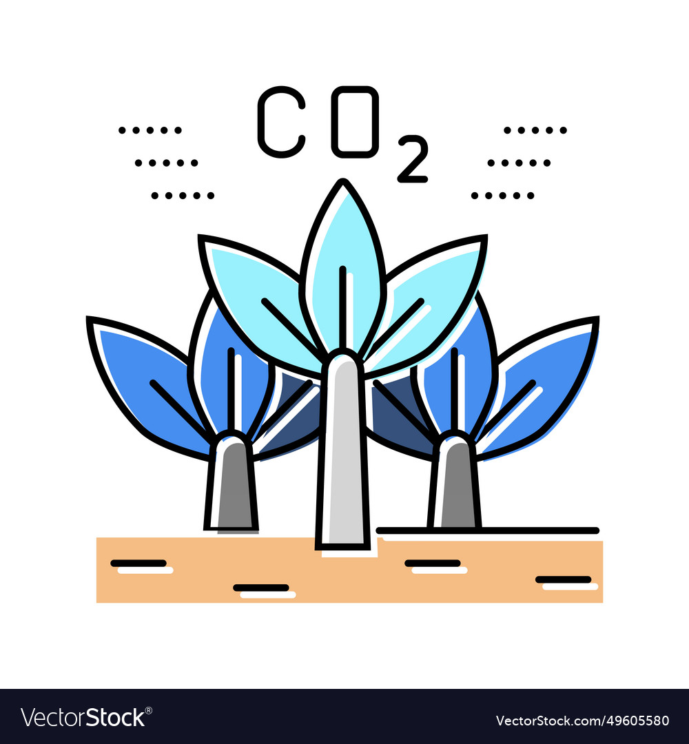 Carbon Sequestration Future Technology Color Icon Vector Image