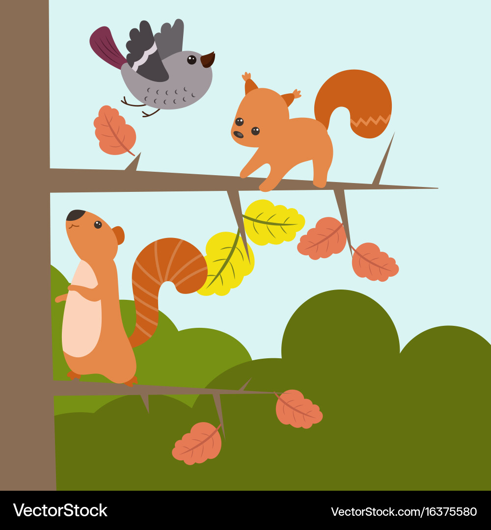 Cartoon forest landscape forest landscape Vector Image
