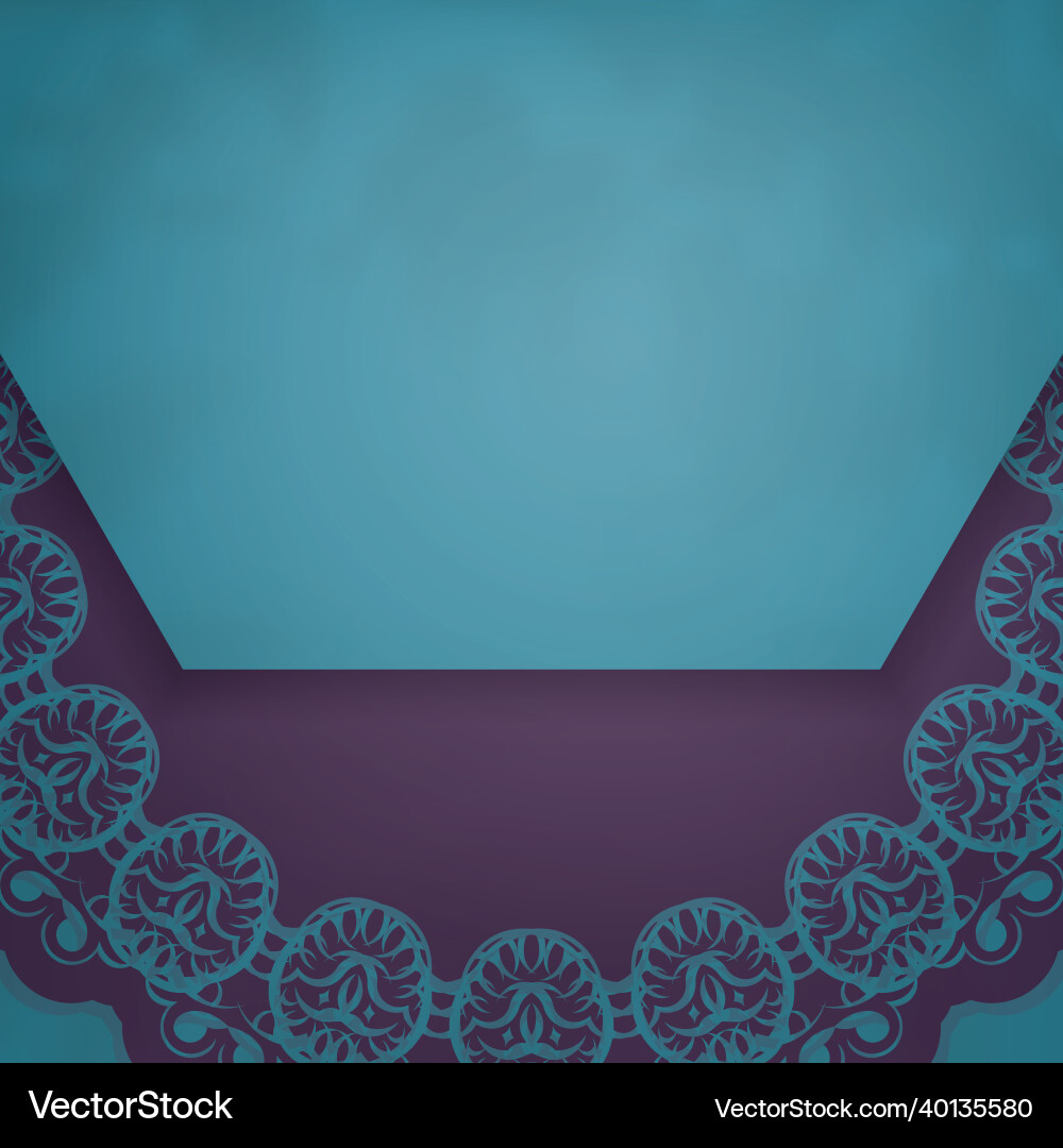 Greeting brochure in turquoise color Royalty Free Vector