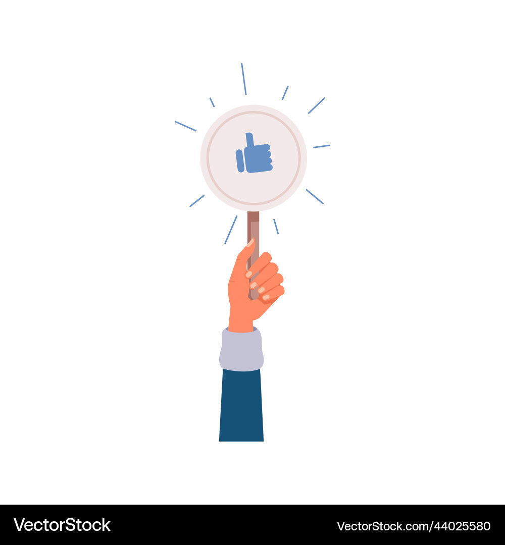 Like and thumb up on voting sign Royalty Free Vector Image
