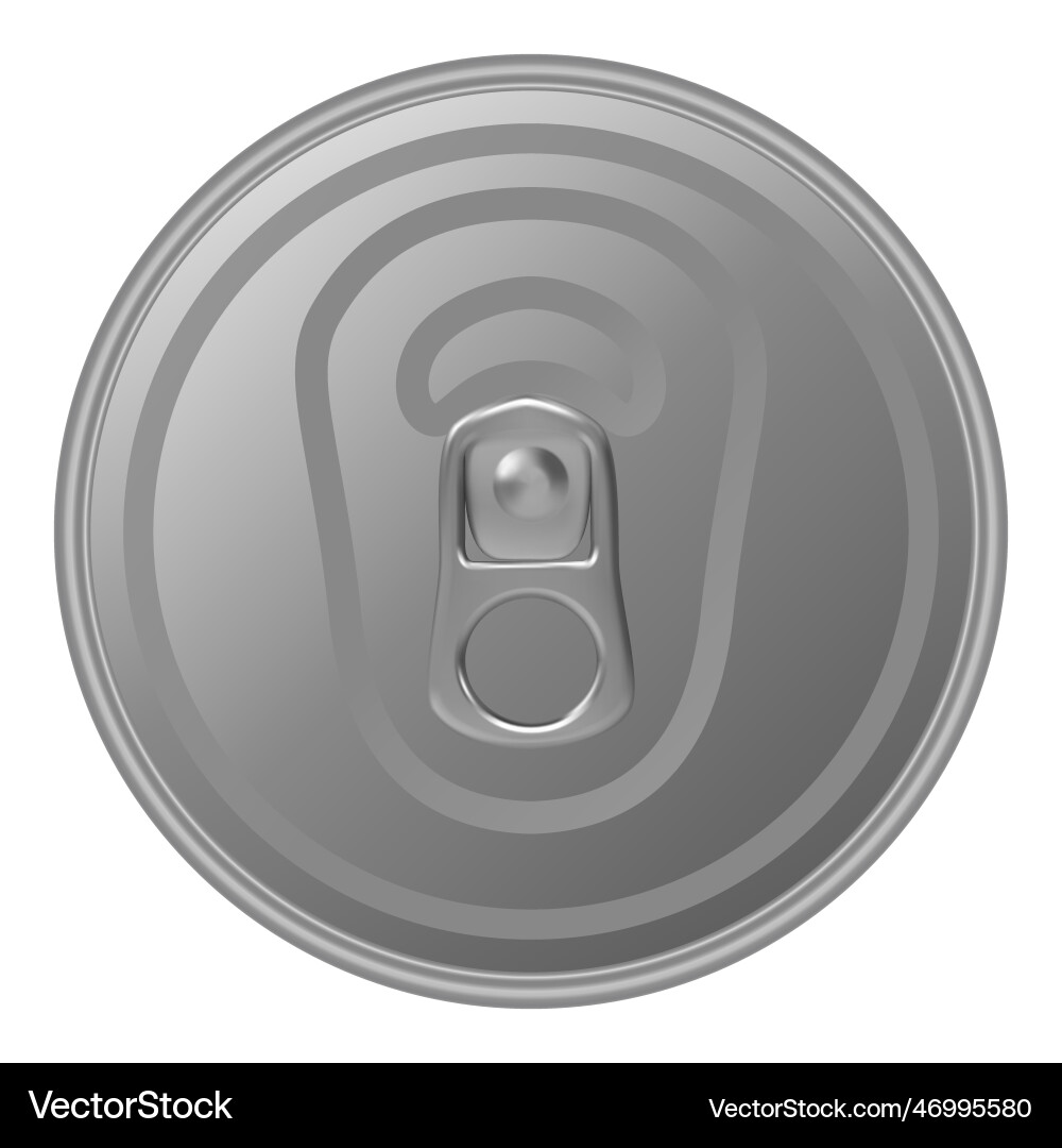 Metallic tin can for food top view Royalty Free Vector Image