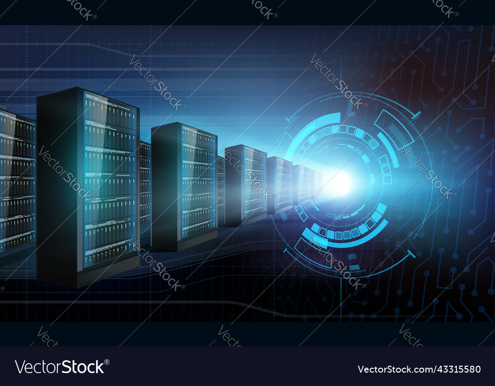 Server data center and information storage Vector Image