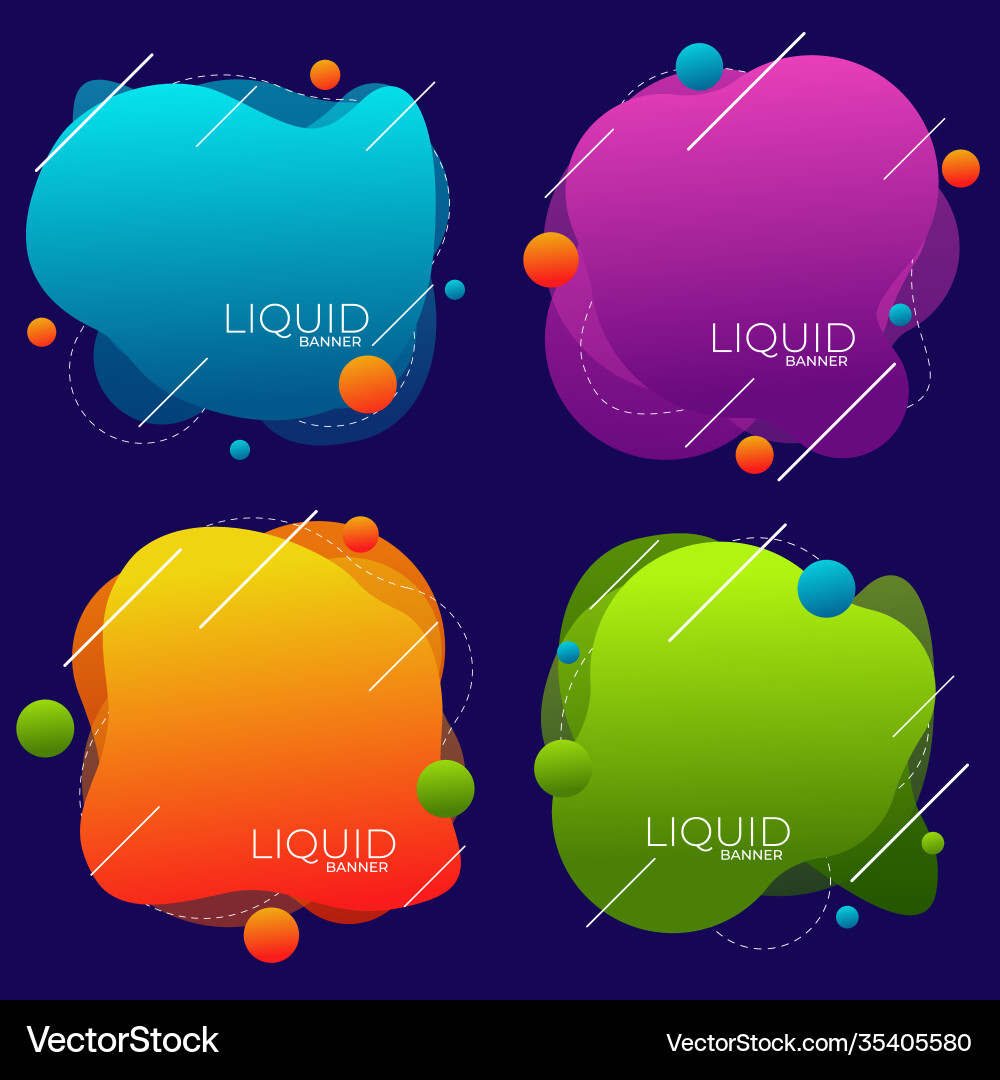 Set liquid color abstract geometric shapes Vector Image