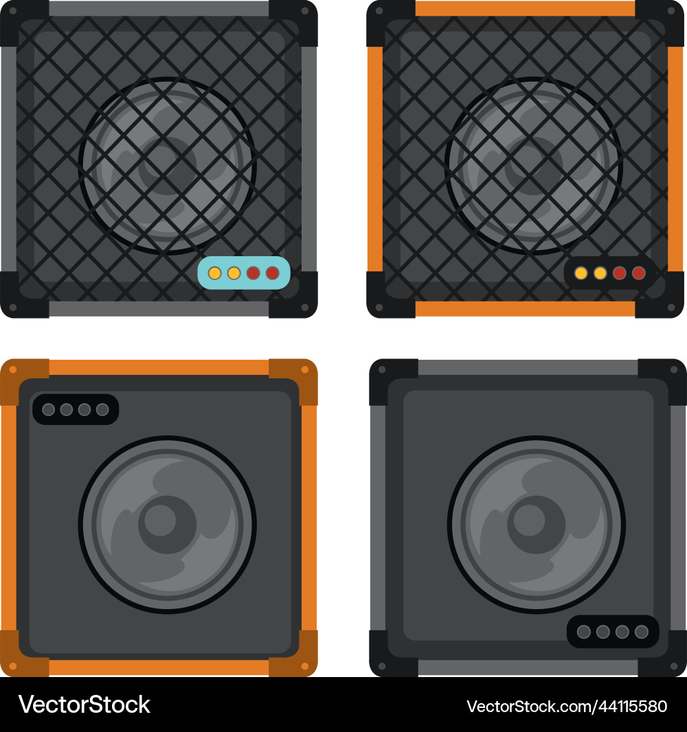 Set of different music speakers Royalty Free Vector Image