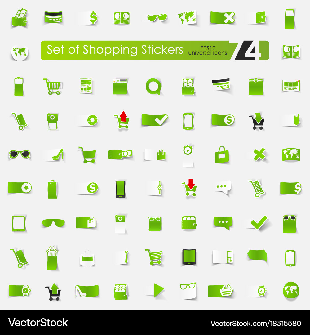 Set of shopping stickers Royalty Free Vector Image