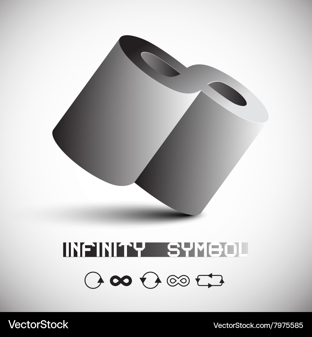 Abstract 3d infinity symbol with signs Royalty Free Vector