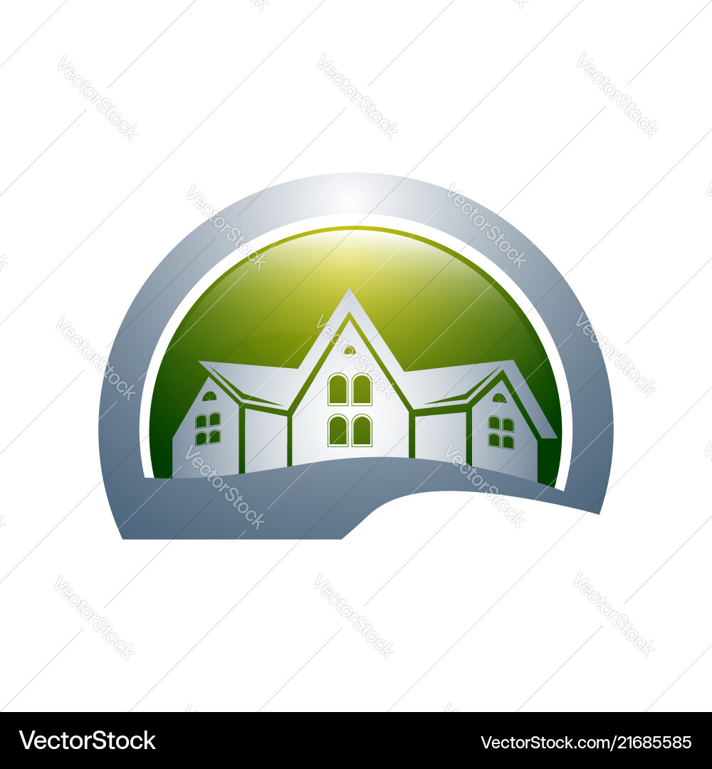 Abstract home circle icon symbol graphic logo Vector Image