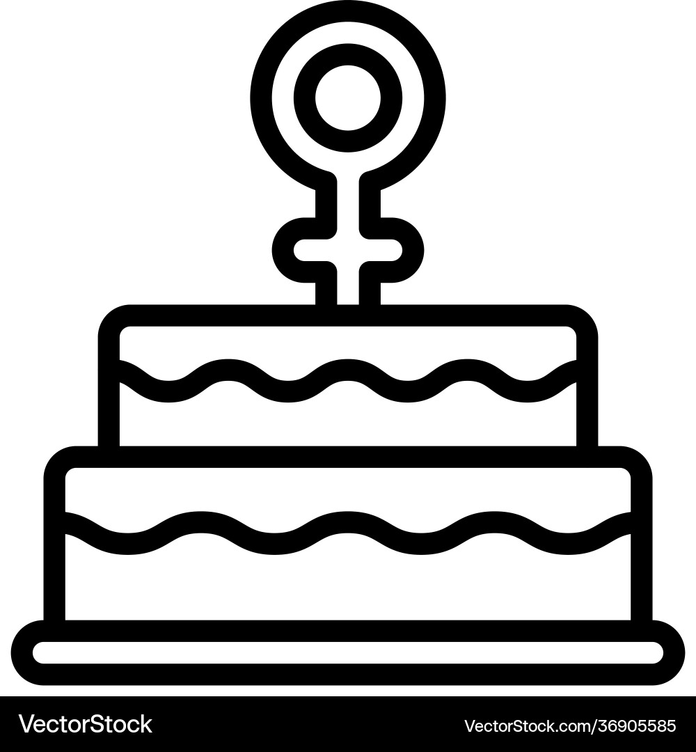 Cake icon feminism related Royalty Free Vector Image