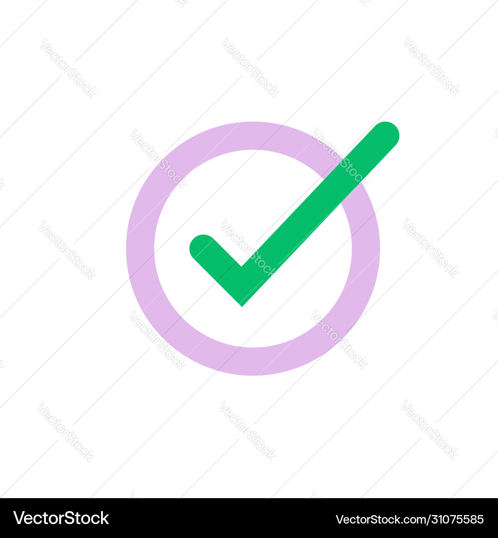 Checkmark or tick icon symbol line outline Vector Image