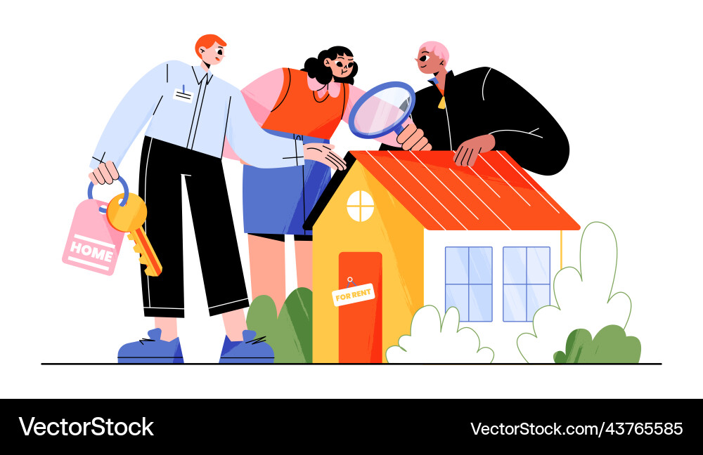 Couple search house for rent Royalty Free Vector Image