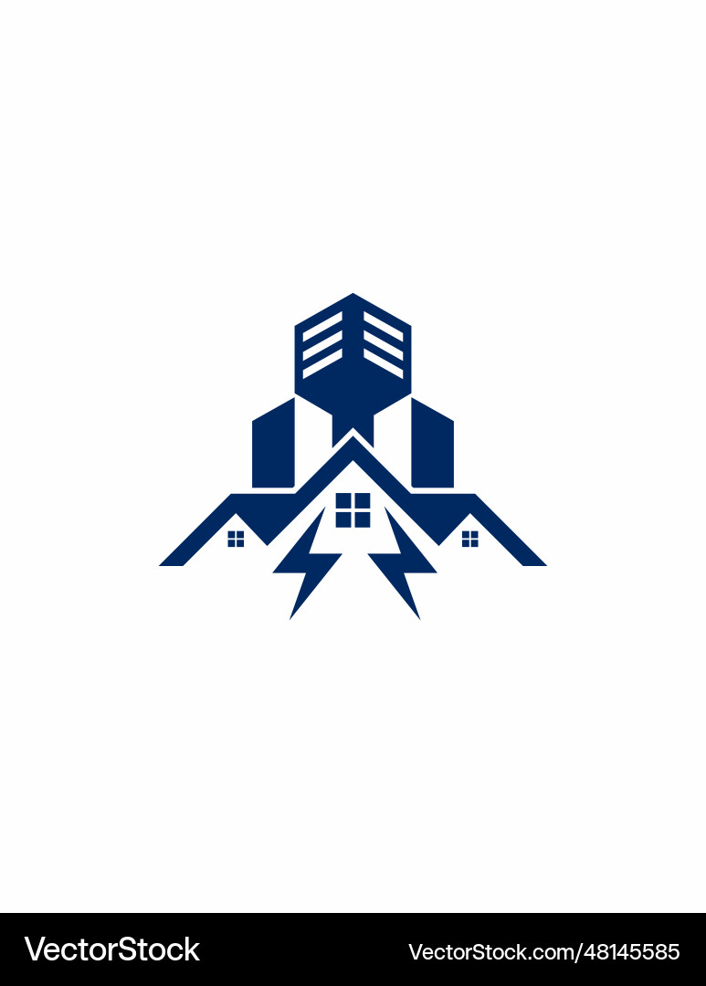 Electric building logo logo design with building Vector Image