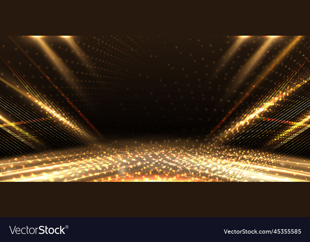 Elegant golden stage diagonal glowing Royalty Free Vector Elegant golden stage diagonal glowing Royalty Free Vector