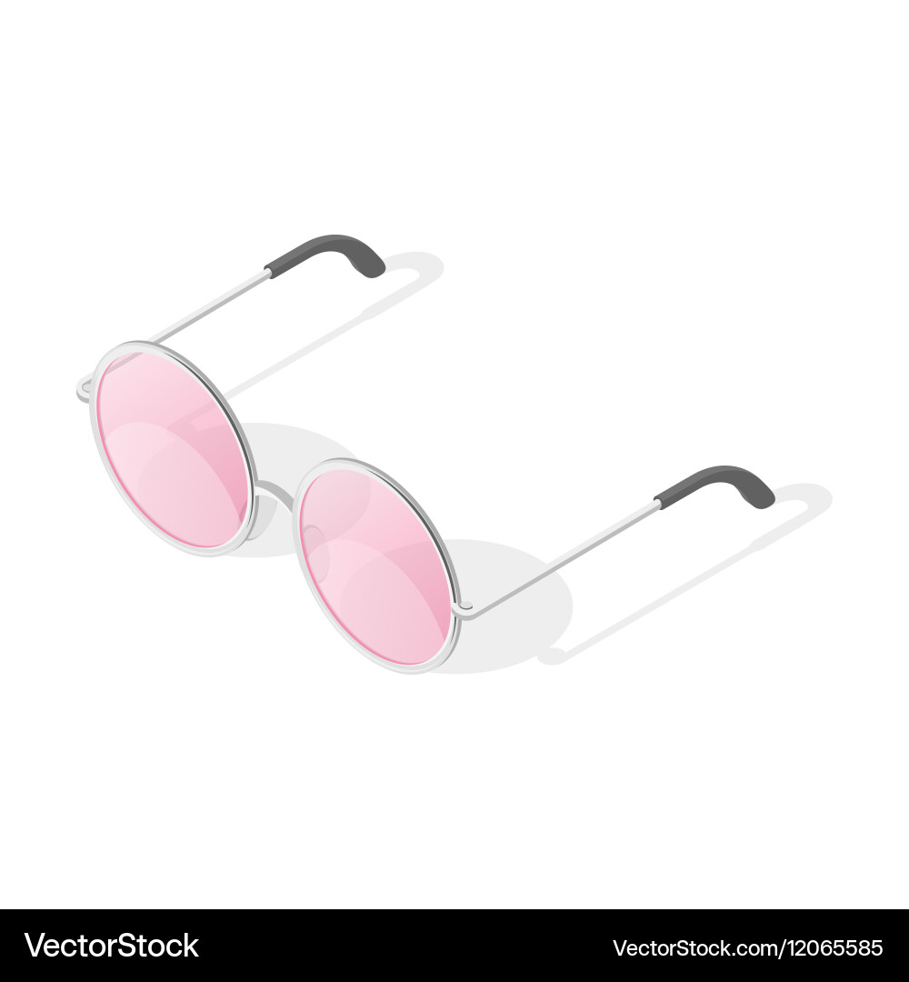 Isometric 3d of round glasses Royalty Free Vector Image
