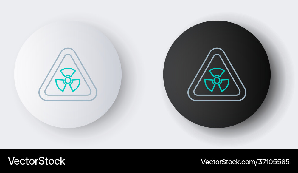 Line triangle sign with radiation symbol icon Vector Image